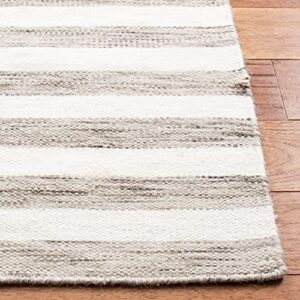 SAFAVIEH Dhurries Collection 5' x 8' Brown / Ivory DHU575E Handmade Flatweave Premium Wool Area Rug