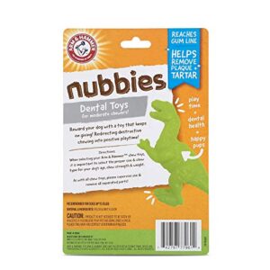 Arm & Hammer for Pets Nubbies Dental Toys T-Rex Dental Chew Toy for Dogs Best Dog Chew Toy for Moderate Chewers Reduces Plaque & Tartar Buildup Without Brushing, Mint Flavor (Pack of 1)