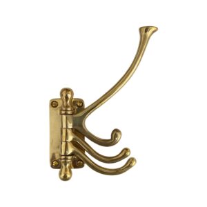 the king's bay three arm swivel coat hook in polished brass