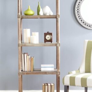 SAFAVIEH American Homes Collection Odessa Grey 5 Tier Bookcase |Sepia