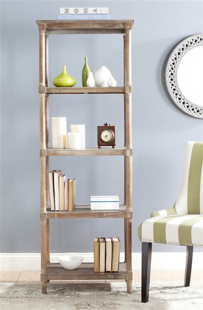 SAFAVIEH American Homes Collection Odessa Grey 5 Tier Bookcase |Sepia