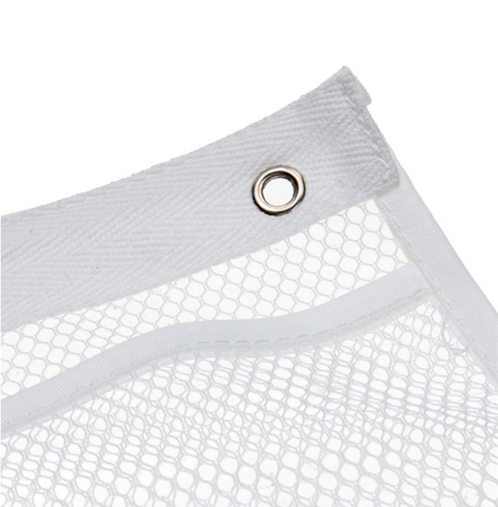 ALYER 6 Storage Pockets Hanging Mesh Shower Caddy,Space Saving Bathroom Accessories and Quick Dry Bath Organizer,White