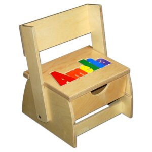 step 'n store name puzzle stool