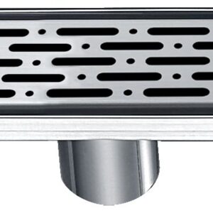 Dawn LRO120304 Contemporary Rio Orinoco River Series Linear Shower Drain, 12"