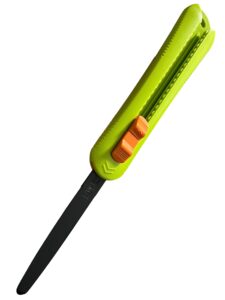 canary box cutter retractable blade, safety corrugated cardboard cutter knife [non-stick fluorine coating blade], made in japan, green (dc-30f-1)