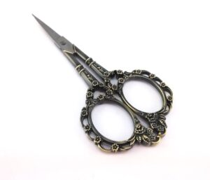 yueton vintage europea style plum blossom needlework embroidery scissors (bronze)