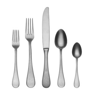 mepra vintage place flat ware set, 5 piece , pewter