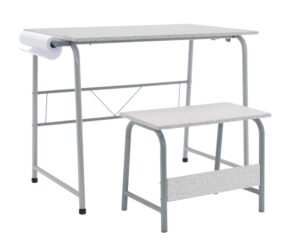 sd studio designs project center, 55128 craft table play desk with bench, grey, 37.75"w x 21.75"d x 28"h,grey