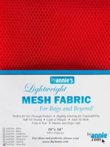 annie mesh fabric lightweight 18"x 54" atom red, 18" by 54"