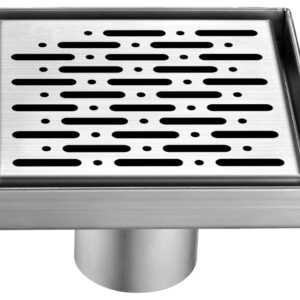 Dawn LRO050504 Contemporary Rio Orinoco River Series Square Shower Drain, 5"