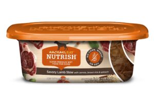 rachael ray nutrish premium natural wet dog food, savory lamb stew recipe, 8 ounce tub