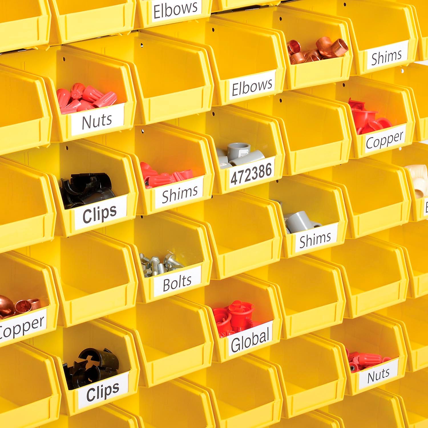 Global Industrial Double-Sided Mobile Rack with (192) Yellow Bins, 36x25-1/2x55