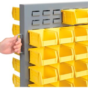 Global Industrial Double-Sided Mobile Rack with (192) Yellow Bins, 36x25-1/2x55