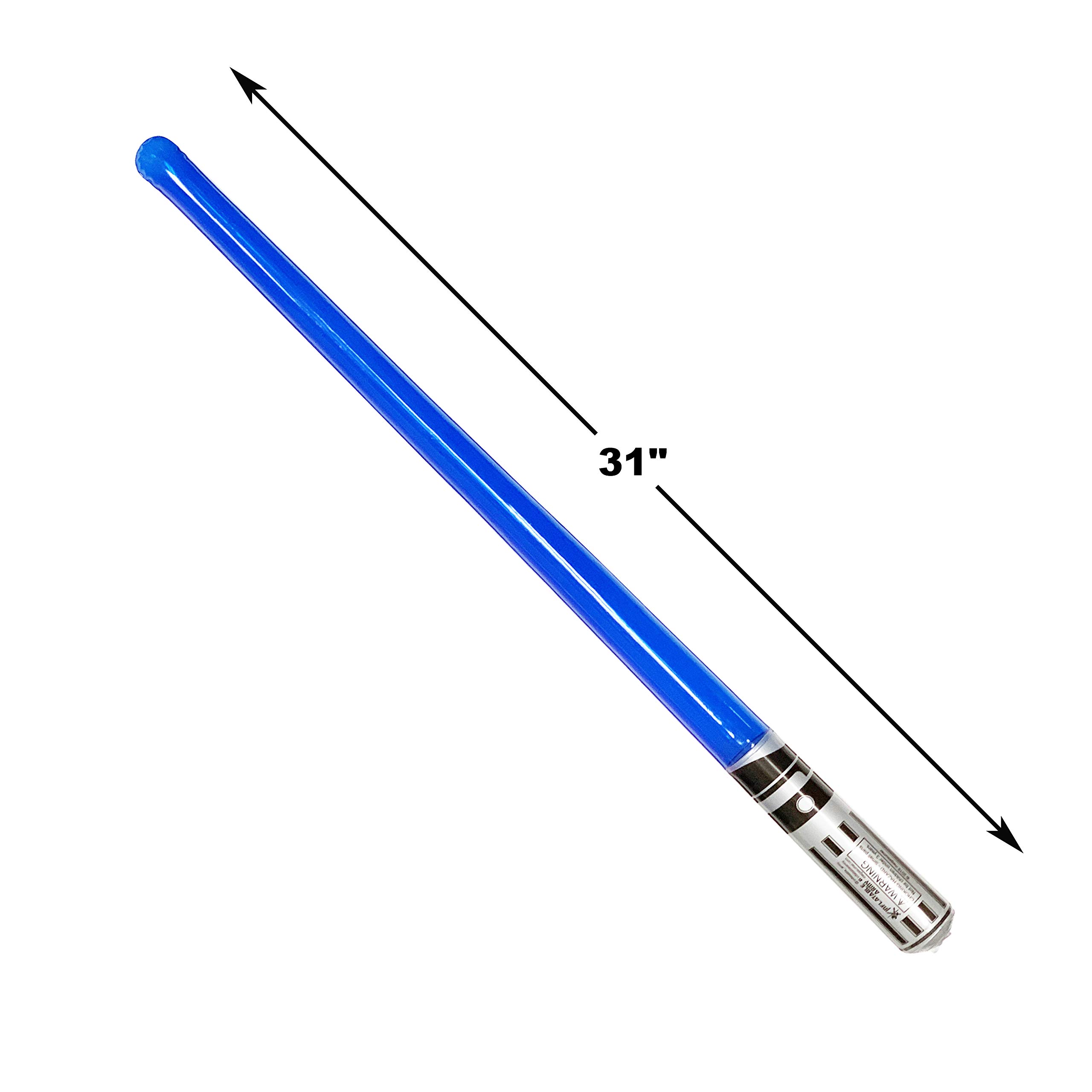 megasumer Pack of 4 Inflatable Light Saber Sword Toys - 2 Red and 2 Blue Lightsabers - Pool, Beach, Party Favors, LARP. Great Give Aways, or Christmas Stocking Stuffer!