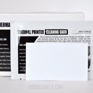 HouseLabels 2.1" x 3.425" Thermal Printer Cleaning Cards for Printheads Compatible with DYMO, Brother, Zebra and Other Thermal Printers, 1 Box of 25 Cleaning Cards