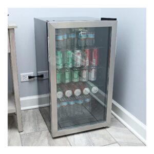 Alera JC-90VEL-F 3.4 Cu. Ft. Beverage Cooler - Stainless Steel/Black