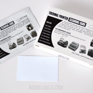 HouseLabels 2.1" x 3.425" Thermal Printer Cleaning Cards for Printheads Compatible with DYMO, Brother, Zebra and Other Thermal Printers, 1 Box of 25 Cleaning Cards