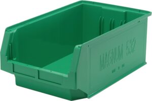 quantum storage systems quantum storage qms532gn 6-pack magnum heavy duty plastic storage bin, 19-3/4" x 12-3/8" x 7-7/8" , green