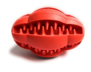 nibble pet products healthy teeth interactive dog toy chew, red