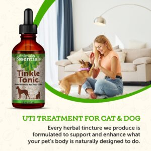 Animal Essentials Tinkle Tonic for Cats & Dogs - Dog & Cat Urinary Supplement, Urinary Support, Herbal Formula, Veterinarian Recommended - 2 Fl Oz