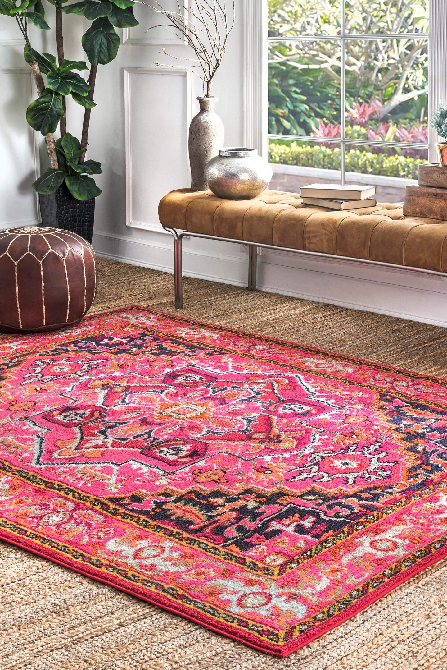 nuLOOM Vintage Mackenzie Accent Rug, 3x5, Violet Pink