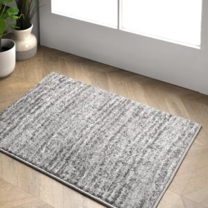 nuloom 2' x 3' performance indoor area rug, non-shed, power loomed high-traffic area rug for living room, bedroom, home, sherill grey