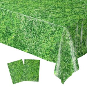 blue orchards grass table covers (pack of 2) - 54"x108" xl - jungle party supplies, woodland birthday party, safari table covers, jungle tablecover, dinosaur party, grass tablecloth, baby shower