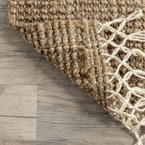 nuLOOM Raleigh Farmhouse Jute Tasseled Area Rug, 4x6, Natural