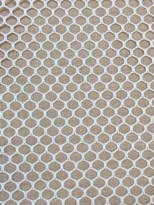 7mm polyester hex mesh fabric white 50" wide