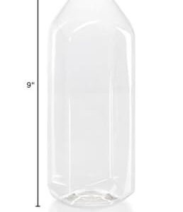 32 oz. Clear Food Grade Plastic Juice Bottles with Black Tamper Evident Caps (6/pack)