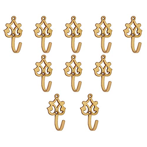 Adonai Hardware Secacah Brass Hat and Coat Hook (Supplied as 10 Pieces per Pack)