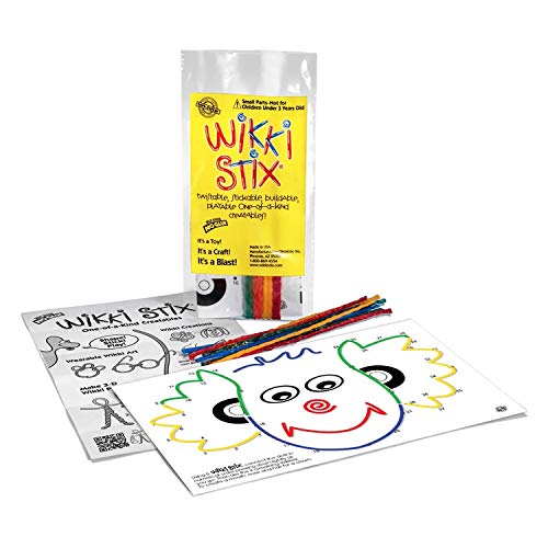 WIKKI STIX Birthday Fun Favors, pack of 20 individual fun favors, each with 12 and a birthday themed play sheet, Made in the USA