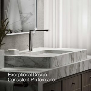 KOHLER K-73159-7-TT Composed Tall Single-Handle Bathroom Sink Faucet with Cylindrical Handle, Titanium