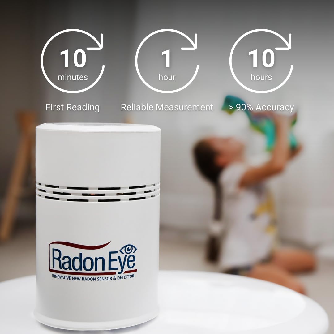 Ecosense RD200 RadonEye, Home Radon Detector, Fast Capture of Fluctuating Levels, Short & Long-Term Continuous Monitoring with Trend Charts