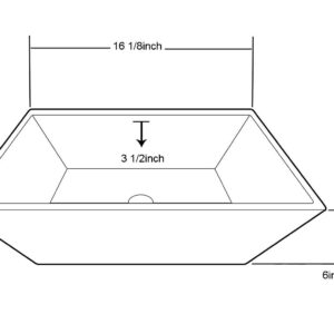 Vessel Above-Counter Square Ceramic Art Basin, White