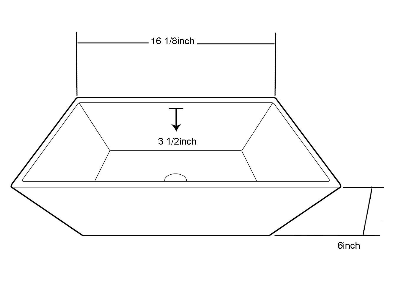 Vessel Above-Counter Square Ceramic Art Basin, White