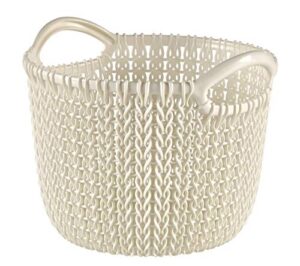 curver basket knit round 3l, oasis white, 20.5 x 19.5 x 16 cm