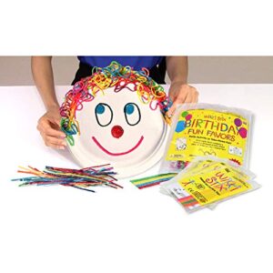 WIKKI STIX Birthday Fun Favors, pack of 20 individual fun favors, each with 12 and a birthday themed play sheet, Made in the USA