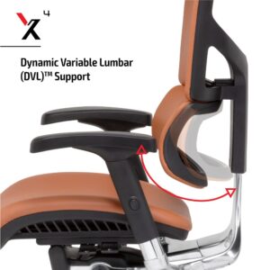 X-Chair X4 High End Executive Chair, Black Leather - Ergonomic Office Seat/Dynamic Variable Lumbar Support/Floating Recline/Stunning Aesthetic/Adjustable/Perfect for Office or Boardroom