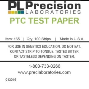 EISCO 5PK Phenylthiourea PTC Test Strips, Vials of 100 - Genetic Taste Testing - 30µg Per Strip - PTC Test Papers