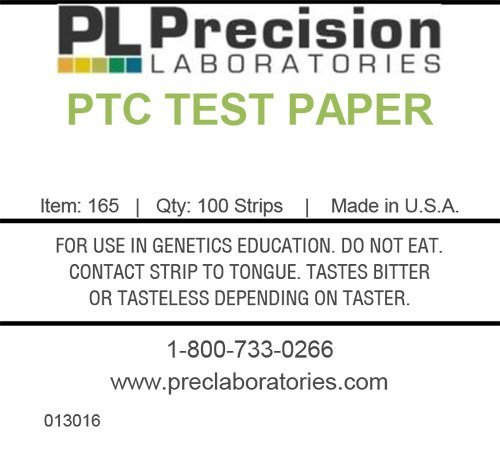 EISCO 5PK Phenylthiourea PTC Test Strips, Vials of 100 - Genetic Taste Testing - 30µg Per Strip - PTC Test Papers