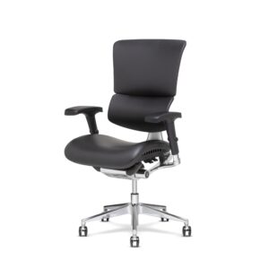 X-Chair X4 High End Executive Chair, Black Leather - Ergonomic Office Seat/Dynamic Variable Lumbar Support/Floating Recline/Stunning Aesthetic/Adjustable/Perfect for Office or Boardroom