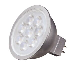 satco s9499 6.5w mr16 led light bulb, silver back, gu 5.3 base, 5000k