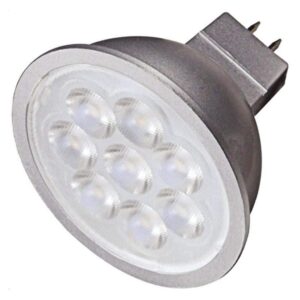 satco s9496 6.5w led mr16 led 3000k 40' beam spread gu5.3 base 12v light bulb