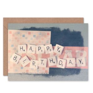 wee blue coo new birthday fun scrabble art greetings greeting card gift