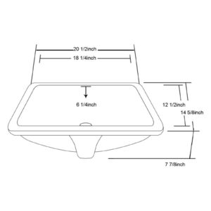 Contemporary Under Counter Rectangle Ceramic Basin with Overflow