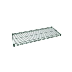 focus foodservice ff1836g green epoxy coated wire shelf, 18" x 36", zinc underplated wire