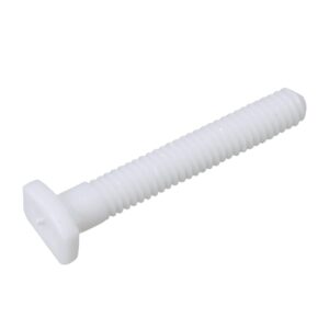 RDEXP 2 Pairs White Plastic Toilet Seat Cover Hinge Blind Hole Rectangular Bolts with Nuts Washers