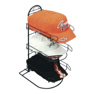 counter hat display with 3 pockets for displaying upto 24 hats, caps or similar types of headwear