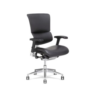 x-chair x4 high end executive chair, black leather - ergonomic office seat/dynamic variable lumbar support/floating recline/stunning aesthetic/adjustable/perfect for office or boardroom